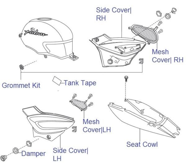 Bajaj Pulsar NS200 Spare Parts - Bajaj Pulsar NS200 Engine Transmission ...