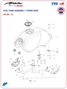 TVS Apache RTR 180 - Fuel Tank Assembly - Hyper Edge